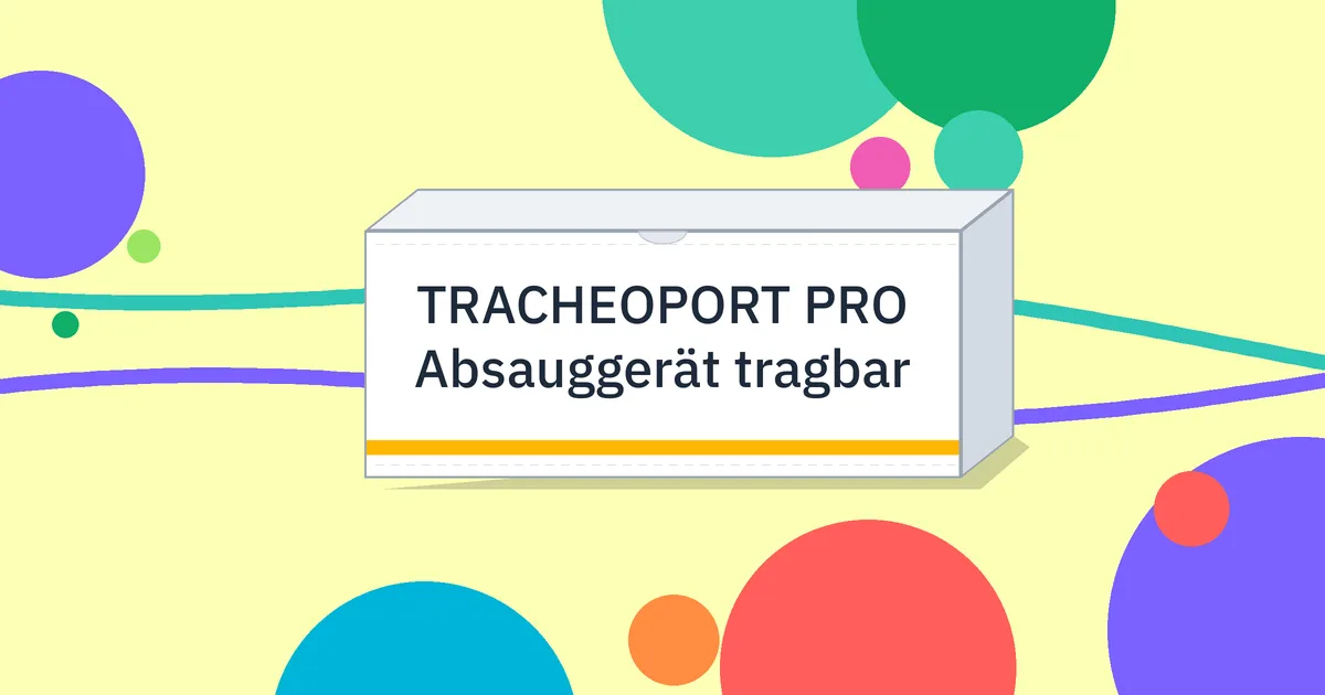 Symbolbild: Packung mit der Aufschrift TRACHEOPORT PRO Absauggerät tragbar (PZN 18657700) – Verfügbarkeit und Bezug in Apotheken in Frankfurt am Main