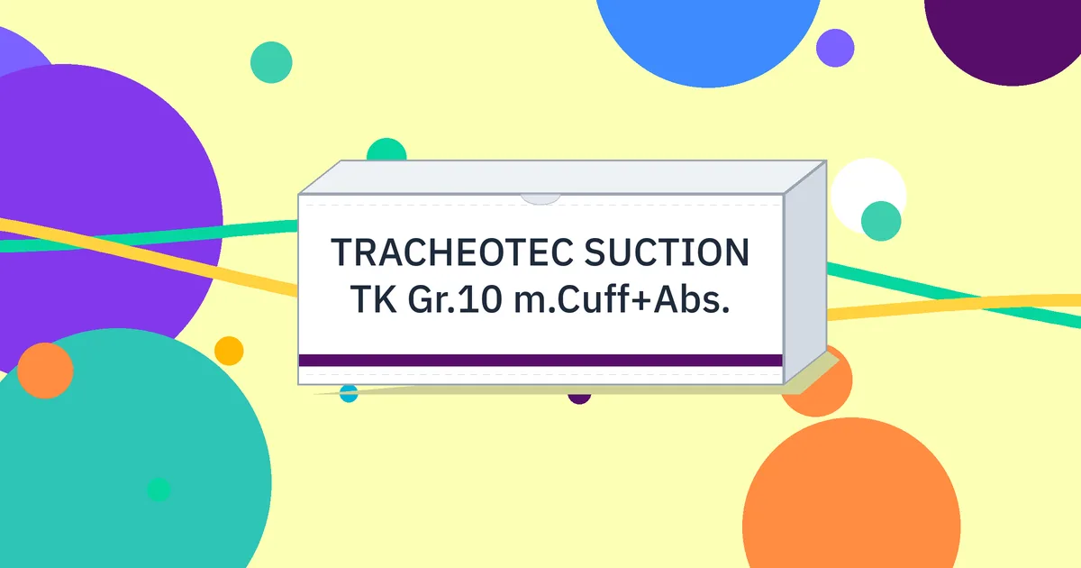 Symbolbild: Packung mit der Aufschrift TRACHEOTEC SUCTION TK Gr.10 m.Cuff+Abs. (PZN 10316170) – Verfügbarkeit und Bezug in Apotheken in Frankfurt am Main