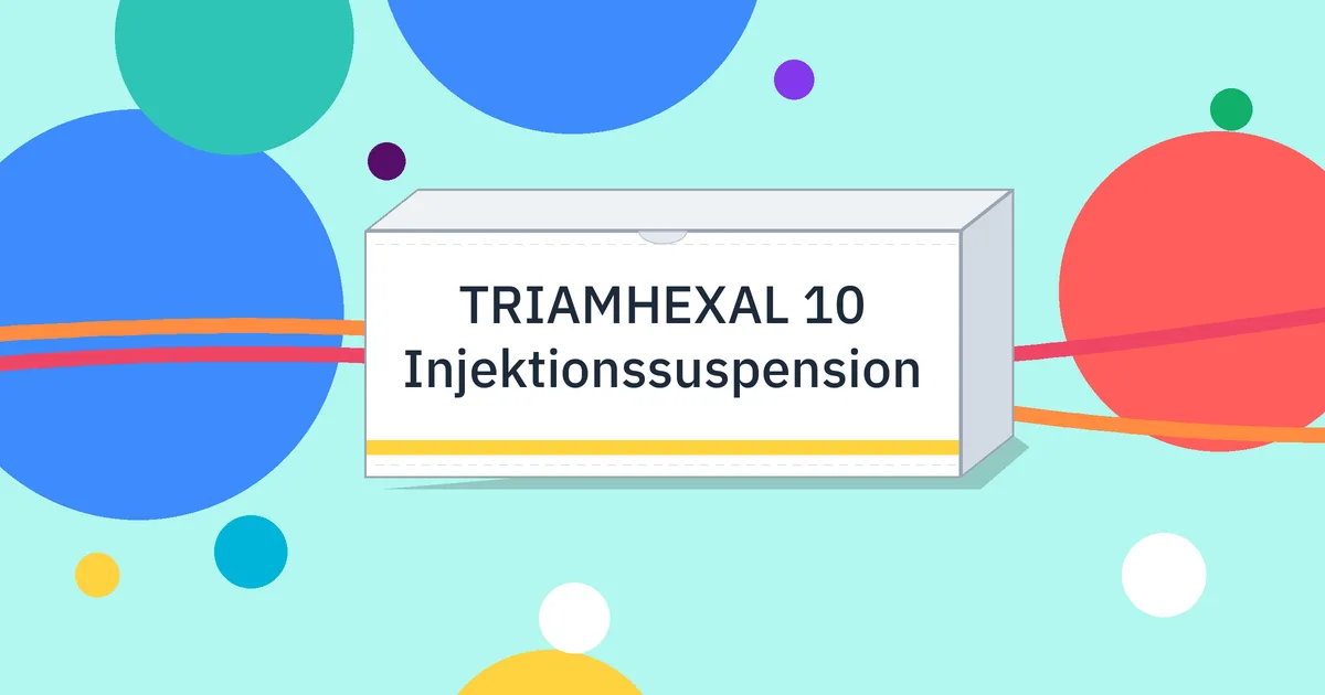 Symbolbild: Packung mit der Aufschrift TRIAMHEXAL 10 Injektionssuspension (PZN 03286801) – Verfügbarkeit und Bezug in Apotheken in Frankfurt am Main
