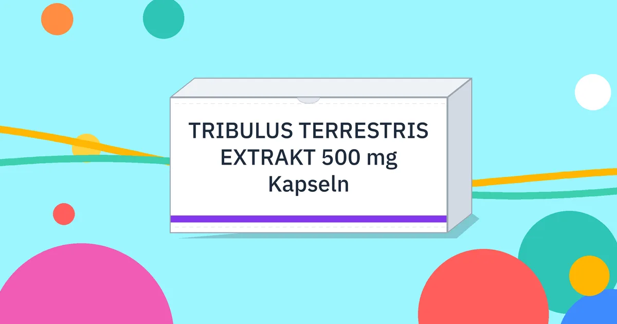 Symbolbild: Packung mit der Aufschrift TRIBULUS TERRESTRIS EXTRAKT 500 mg Kapseln (PZN 18181249) – Verfügbarkeit und Bezug in Apotheken in Frankfurt am Main
