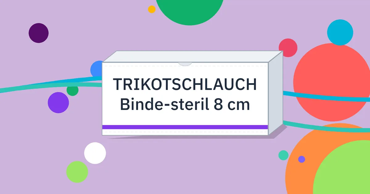 Symbolbild: Packung mit der Aufschrift TRIKOTSCHLAUCH Binde-steril 8 cm (PZN 07194668) – Verfügbarkeit und Bezug in Apotheken in Frankfurt am Main
