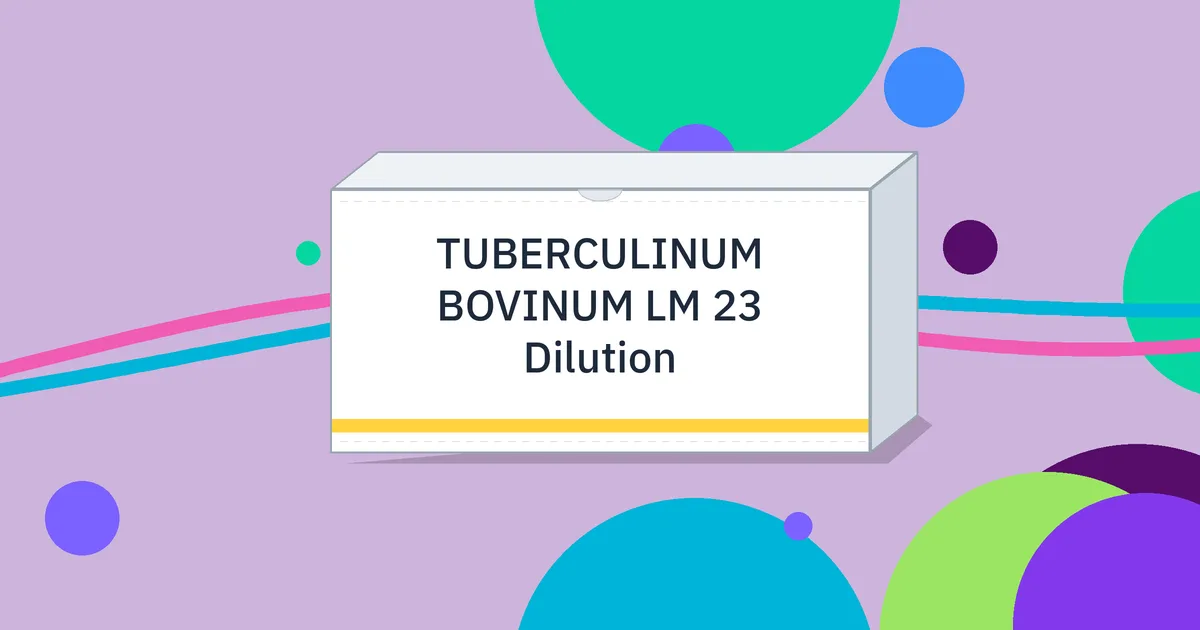 Symbolbild: Packung mit der Aufschrift TUBERCULINUM BOVINUM LM 23 Dilution (PZN 13254044) – Verfügbarkeit und Bezug in Apotheken in Frankfurt am Main