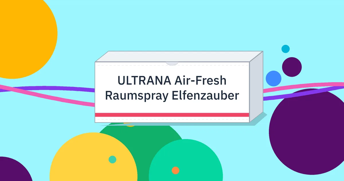 Symbolbild: Packung mit der Aufschrift ULTRANA Air-Fresh Raumspray Elfenzauber (PZN 15629442) – Verfügbarkeit und Bezug in Apotheken in Frankfurt am Main