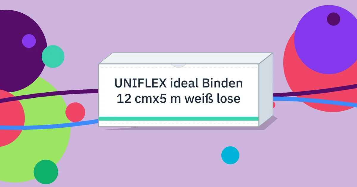 Symbolbild: Packung mit der Aufschrift UNIFLEX ideal Binden 12 cmx5 m weiß lose (PZN 03248479) – Verfügbarkeit und Bezug in Apotheken in Frankfurt am Main