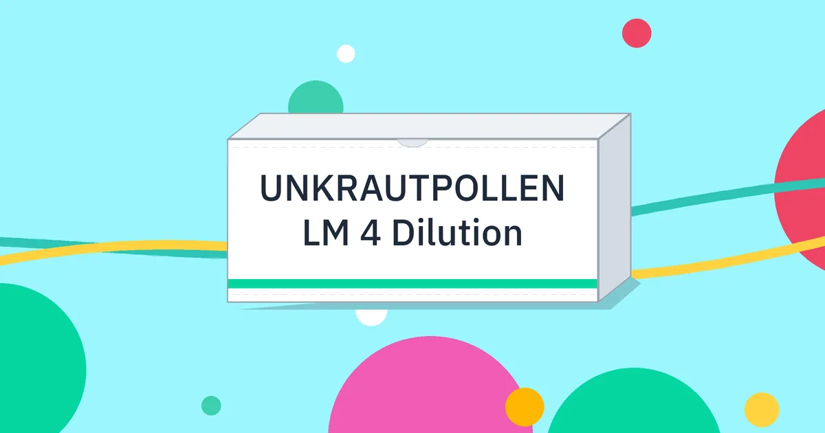 Symbolbild: Packung mit der Aufschrift UNKRAUTPOLLEN LM 4 Dilution (PZN 13255670) – Verfügbarkeit und Bezug in Apotheken in Frankfurt am Main