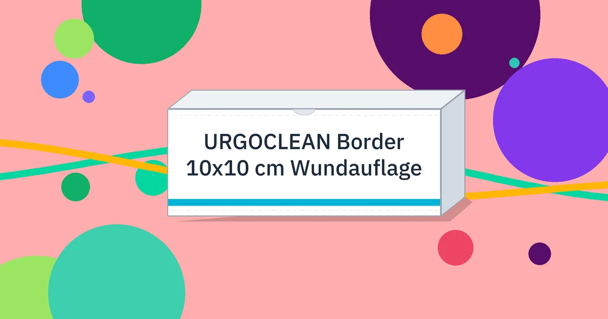 Symbolbild: Packung mit der Aufschrift URGOCLEAN Border 10x10 cm Wundauflage (PZN 19538446) – Verfügbarkeit und Bezug in Apotheken in Frankfurt am Main