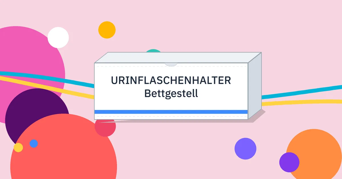 Symbolbild: Packung mit der Aufschrift URINFLASCHENHALTER Bettgestell (PZN 02692769) – Verfügbarkeit und Bezug in Apotheken in Frankfurt am Main