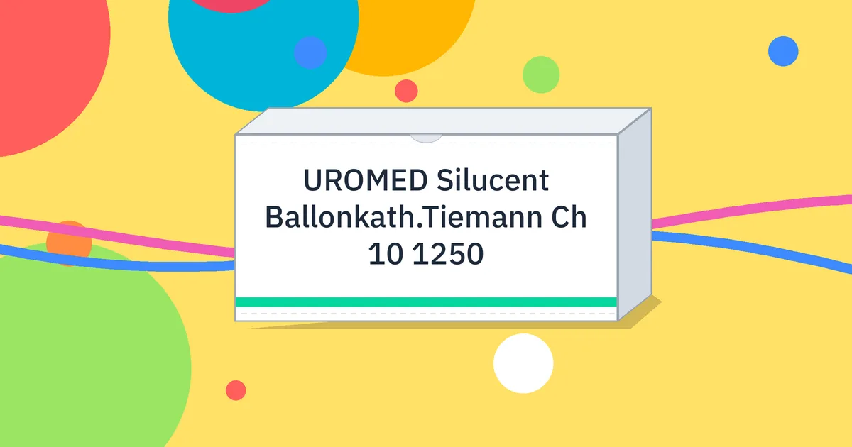 Symbolbild: Packung mit der Aufschrift UROMED Silucent Ballonkath.Tiemann Ch 10 1250 (PZN 13502022) – Verfügbarkeit und Bezug in Apotheken in Frankfurt am Main