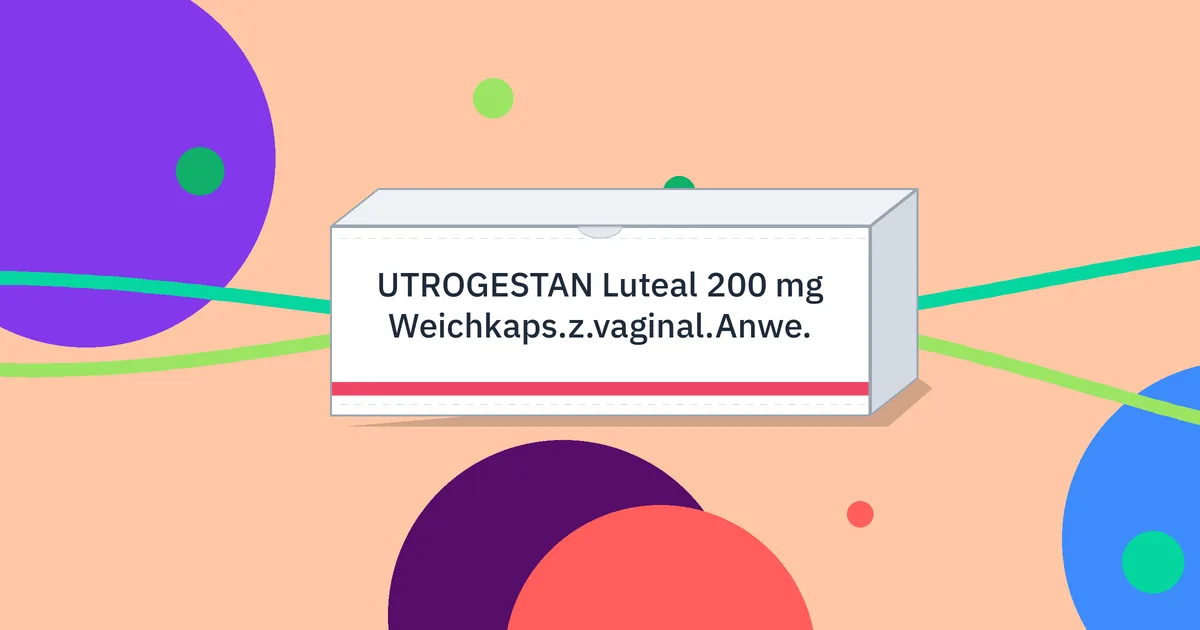 Symbolbild: Packung mit der Aufschrift UTROGESTAN Luteal 200 mg Weichkaps.z.vaginal.Anwe. (PZN 18087651) – Verfügbarkeit und Bezug in Apotheken in Frankfurt am Main