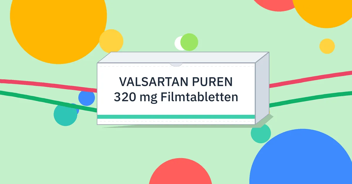 Symbolbild: Packung mit der Aufschrift VALSARTAN PUREN 320 mg Filmtabletten (PZN 18429212) – Verfügbarkeit und Bezug in Apotheken in Frankfurt am Main