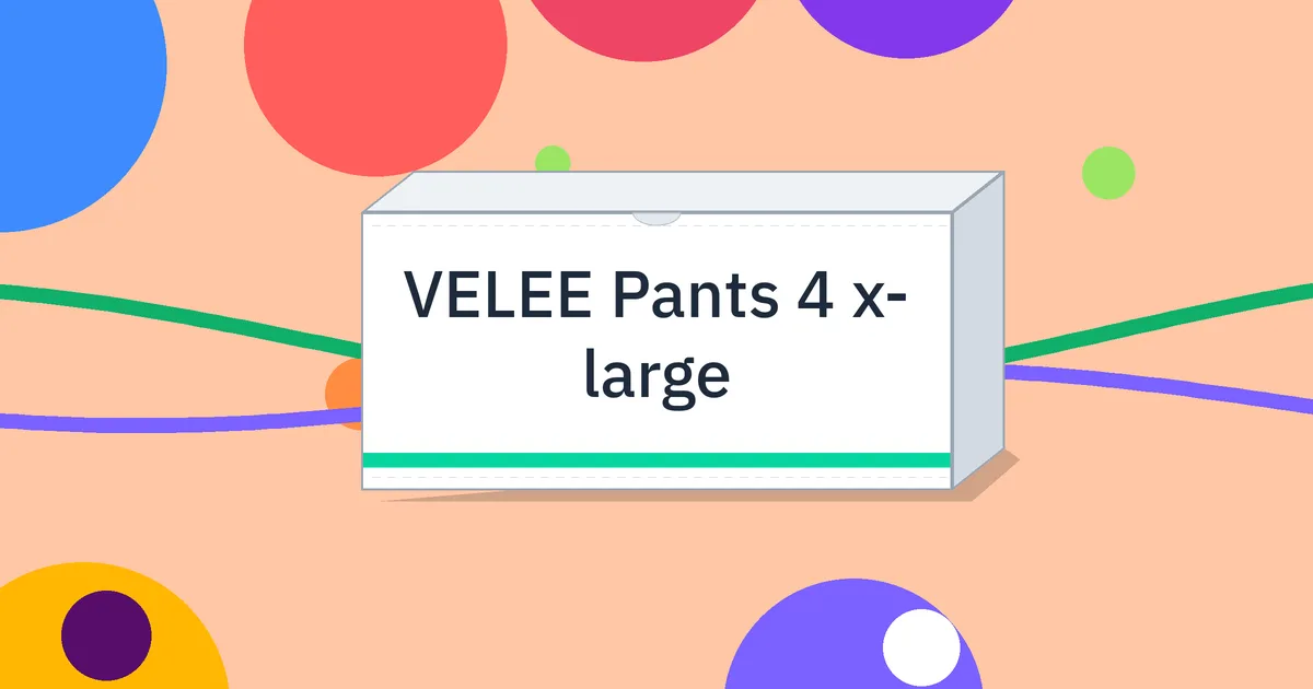 Symbolbild: Packung mit der Aufschrift VELEE Pants 4 x-large (PZN 20578706) – Verfügbarkeit und Bezug in Apotheken in Frankfurt am Main
