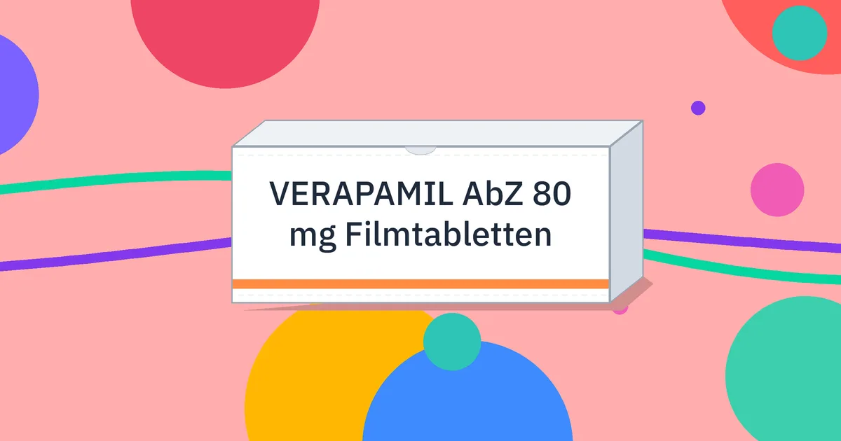 Symbolbild: Packung mit der Aufschrift VERAPAMIL AbZ 80 mg Filmtabletten (PZN 01017221) – Verfügbarkeit und Bezug in Apotheken in Frankfurt am Main