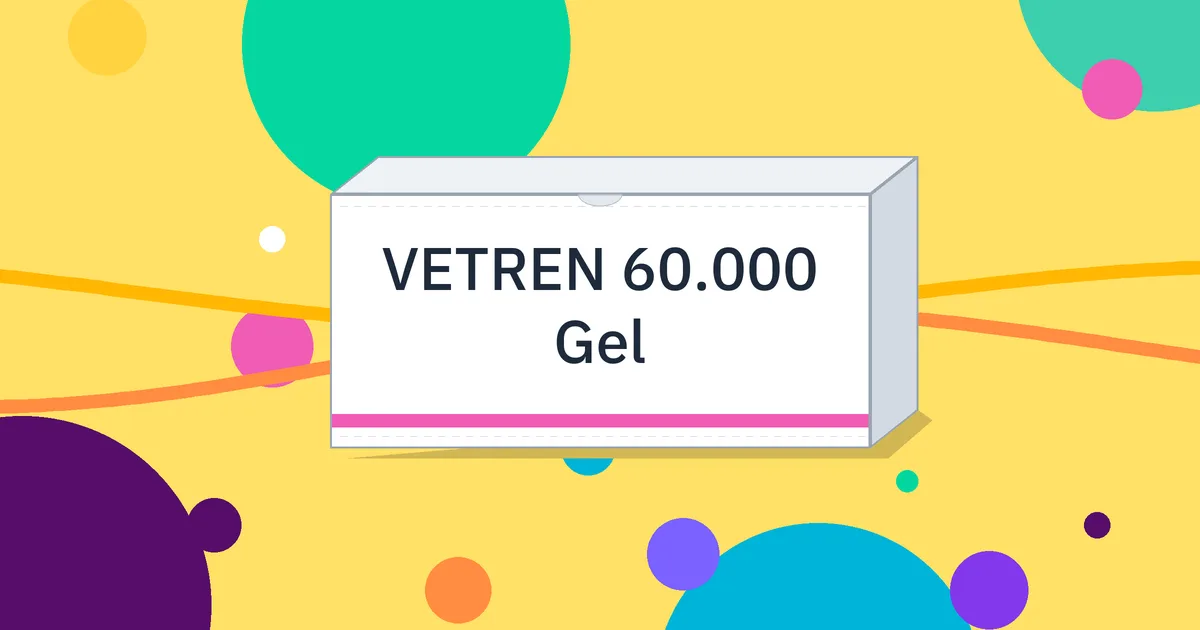 Symbolbild: Packung mit der Aufschrift VETREN 60.000 Gel (PZN 03776327) – Verfügbarkeit und Bezug in Apotheken in Frankfurt am Main