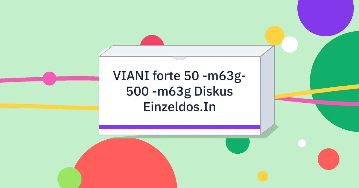 Symbolbild: Packung mit der Aufschrift VIANI forte 50 -m63g-500 -m63g Diskus Einzeldos.In (PZN 20088362) – Verfügbarkeit und Bezug in Apotheken in Frankfurt am Main