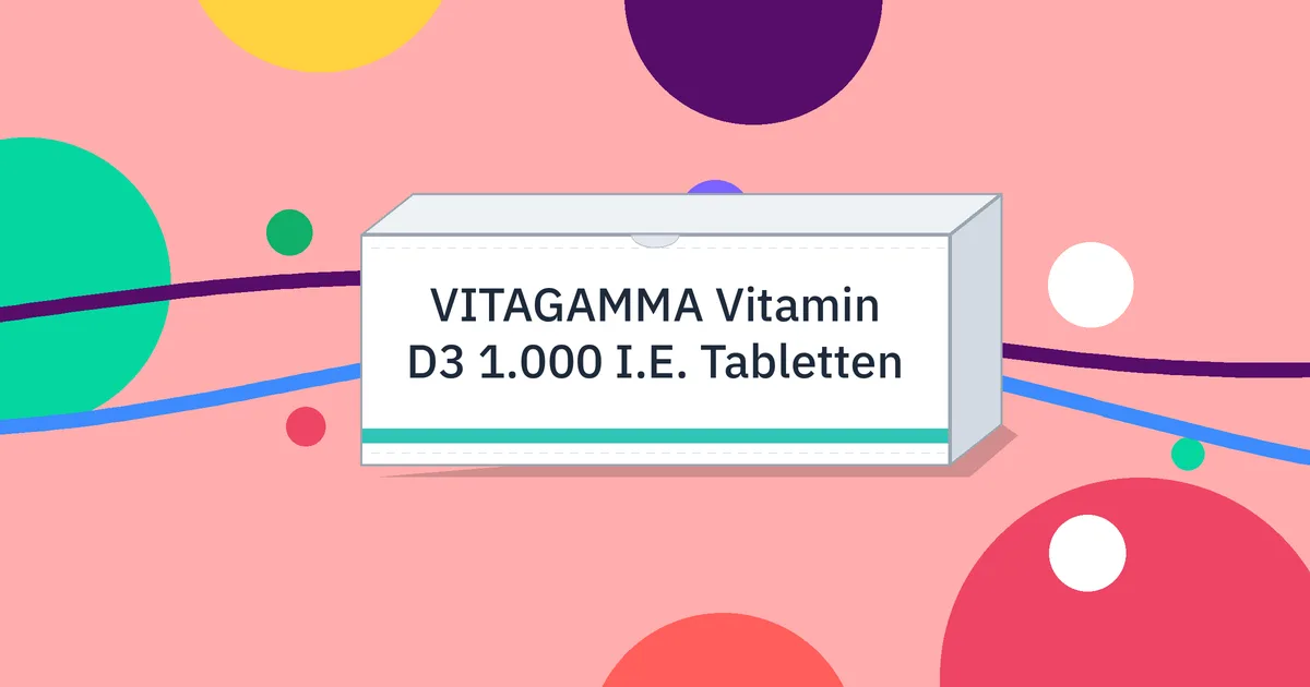 Symbolbild: Packung mit der Aufschrift VITAGAMMA Vitamin D3 1.000 I.E. Tabletten (PZN 10751049) – Verfügbarkeit und Bezug in Apotheken in Frankfurt am Main