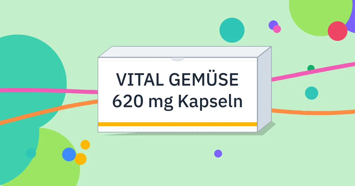 Symbolbild: Packung mit der Aufschrift VITAL GEMÜSE 620 mg Kapseln (PZN 15737887) – Verfügbarkeit und Bezug in Apotheken in Frankfurt am Main