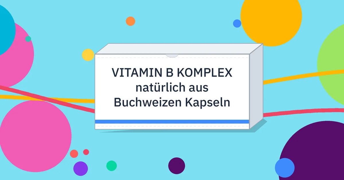 Symbolbild: Packung mit der Aufschrift VITAMIN B KOMPLEX natürlich aus Buchweizen Kapseln (PZN 18427495) – Verfügbarkeit und Bezug in Apotheken in Frankfurt am Main