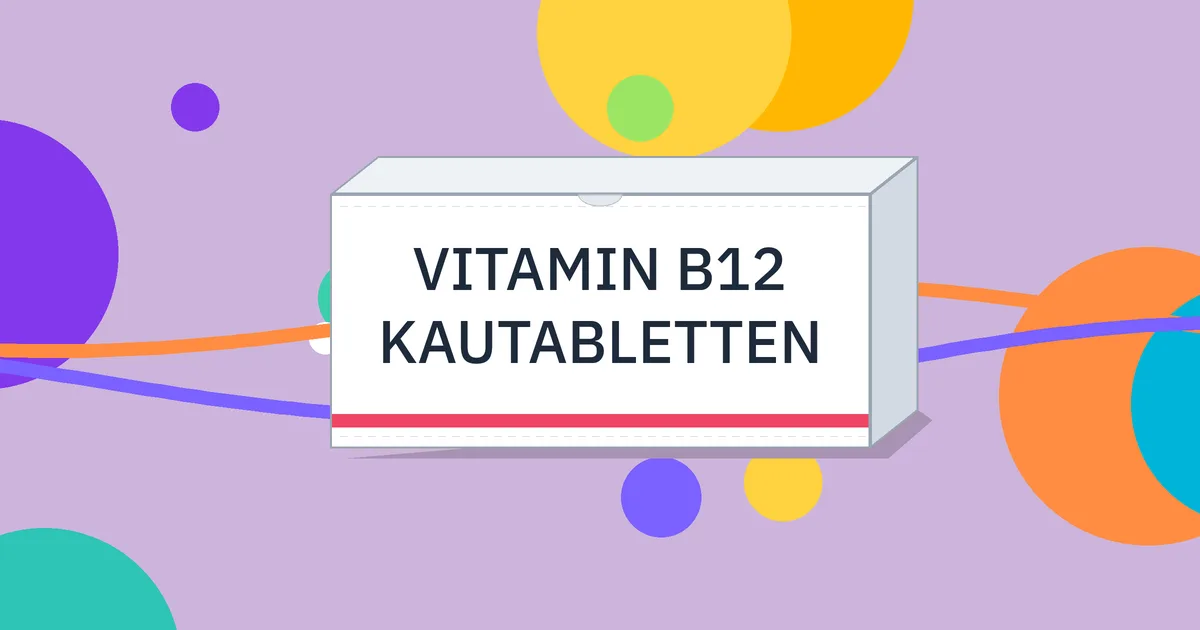 Symbolbild: Packung mit der Aufschrift VITAMIN B12 KAUTABLETTEN (PZN 11486371) – Verfügbarkeit und Bezug in Apotheken in Frankfurt am Main