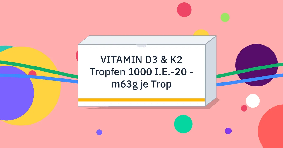 Symbolbild: Packung mit der Aufschrift VITAMIN D3 & K2 Tropfen 1000 I.E.-20 -m63g je Trop (PZN 16739569) – Verfügbarkeit und Bezug in Apotheken in Frankfurt am Main