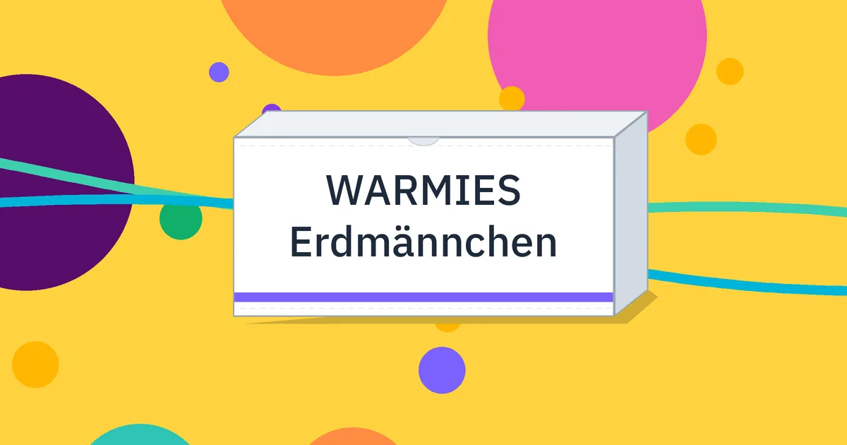 Symbolbild: Packung mit der Aufschrift WARMIES Erdmännchen (PZN 14318912) – Verfügbarkeit und Bezug in Apotheken in Frankfurt am Main