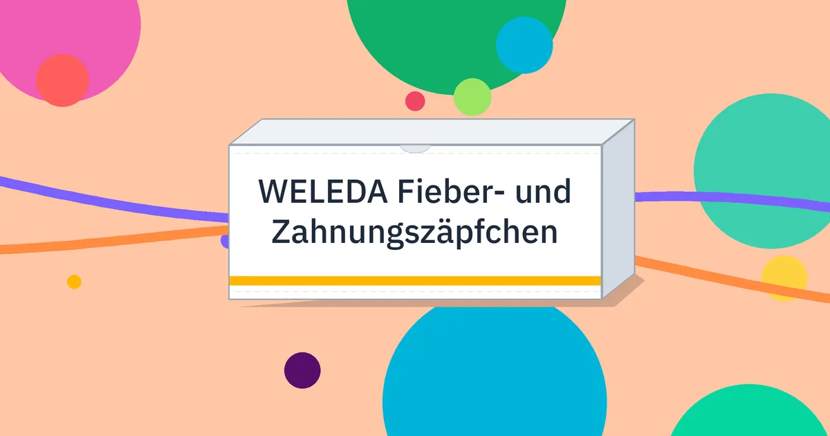 Symbolbild: Packung mit der Aufschrift WELEDA Fieber- und Zahnungszäpfchen (PZN 02565203) – Verfügbarkeit und Bezug in Apotheken in Frankfurt am Main