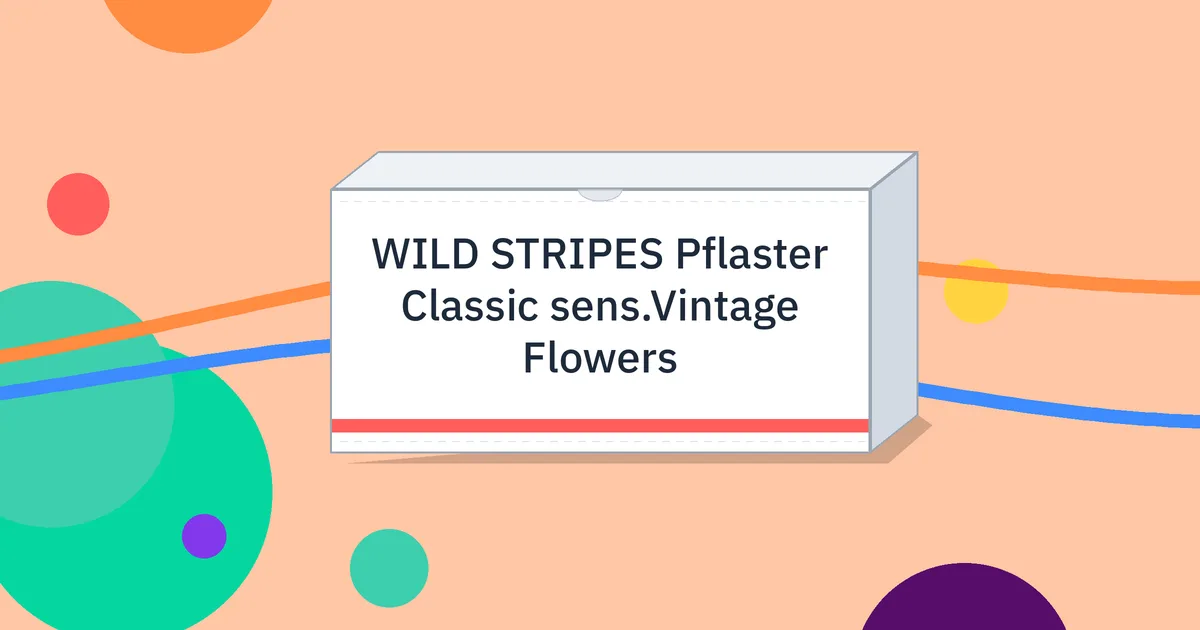 Symbolbild: Packung mit der Aufschrift WILD STRIPES Pflaster Classic sens.Vintage Flowers (PZN 20223245) – Verfügbarkeit und Bezug in Apotheken in Frankfurt am Main