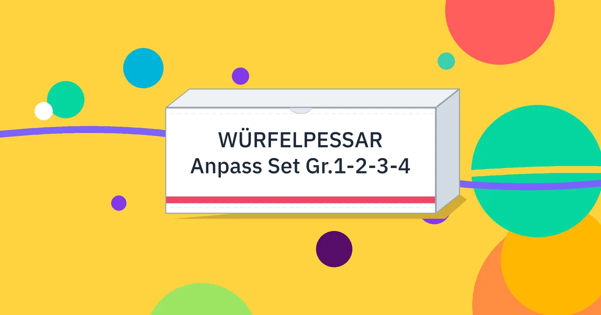 Symbolbild: Packung mit der Aufschrift WÜRFELPESSAR Anpass Set Gr.1-2-3-4 (PZN 01338008) – Verfügbarkeit und Bezug in Apotheken in Frankfurt am Main