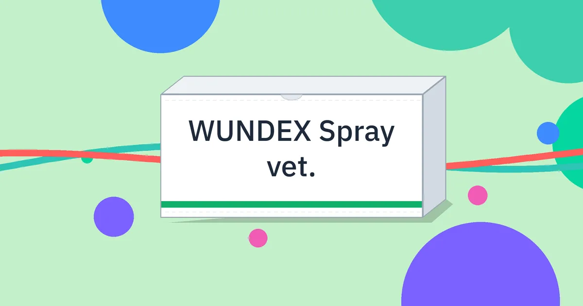 Symbolbild: Packung mit der Aufschrift WUNDEX Spray vet. (PZN 09331164) – Verfügbarkeit und Bezug in Apotheken in Frankfurt am Main