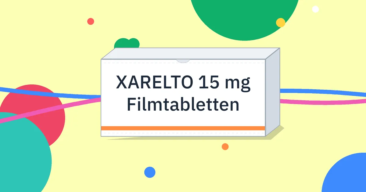 Symbolbild: Packung mit der Aufschrift XARELTO 15 mg Filmtabletten (PZN 04369475) – Verfügbarkeit und Bezug in Apotheken in Frankfurt am Main