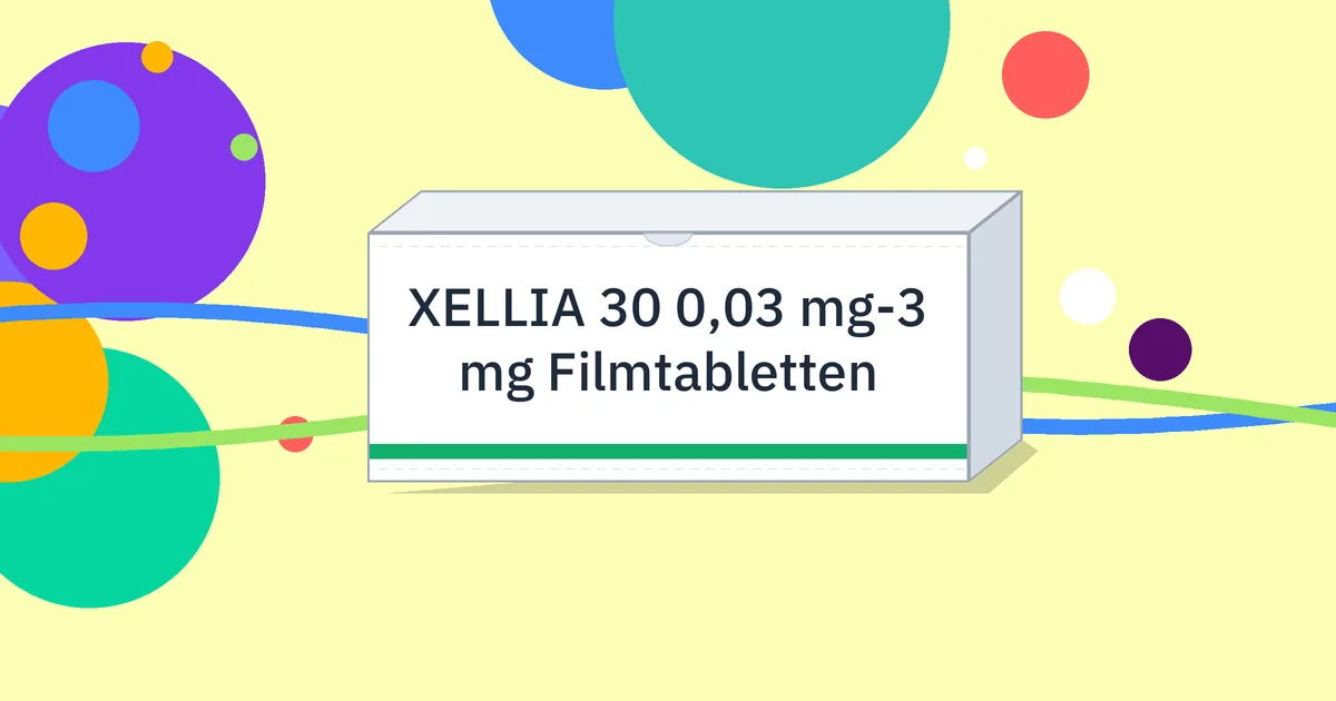 Symbolbild: Packung mit der Aufschrift XELLIA 30 0,03 mg-3 mg Filmtabletten (PZN 11033741) – Verfügbarkeit und Bezug in Apotheken in Frankfurt am Main