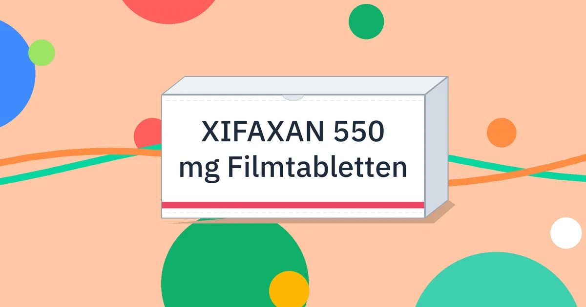 Symbolbild: Packung mit der Aufschrift XIFAXAN 550 mg Filmtabletten (PZN 19995741) – Verfügbarkeit und Bezug in Apotheken in Frankfurt am Main