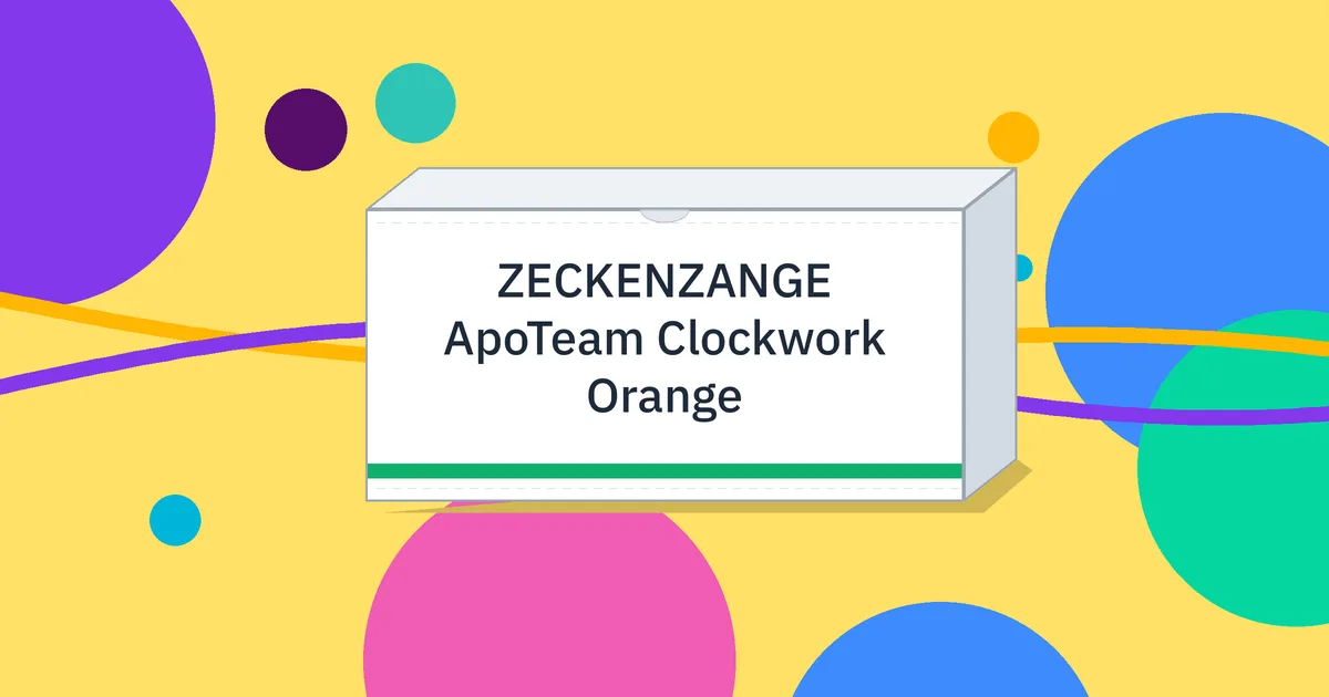 Symbolbild: Packung mit der Aufschrift ZECKENZANGE ApoTeam Clockwork Orange (PZN 12361967) – Verfügbarkeit und Bezug in Apotheken in Frankfurt am Main
