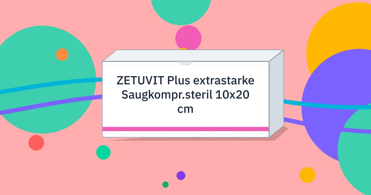 Symbolbild: Packung mit der Aufschrift ZETUVIT Plus extrastarke Saugkompr.steril 10x20 cm (PZN 11035295) – Verfügbarkeit und Bezug in Apotheken in Frankfurt am Main