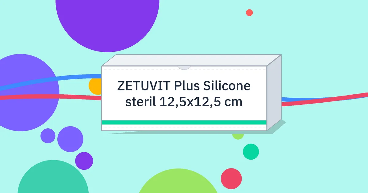 Symbolbild: Packung mit der Aufschrift ZETUVIT Plus Silicone steril 12,5x12,5 cm (PZN 19361261) – Verfügbarkeit und Bezug in Apotheken in Frankfurt am Main
