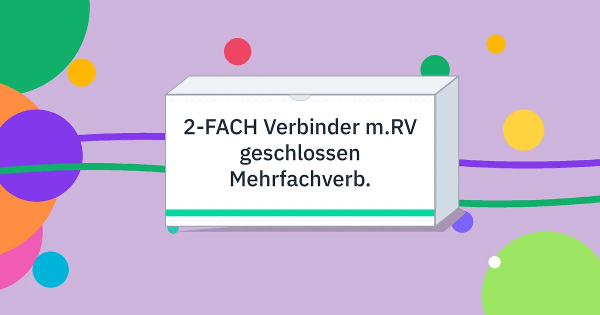 Symbolbild: Packung mit der Aufschrift 2-FACH Verbinder m.RV geschlossen Mehrfachverb. (PZN 15876608) – Verfügbarkeit und Bezug in Apotheken in Frankfurt am Main