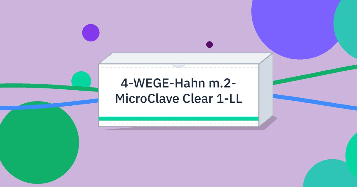 Symbolbild: Packung mit der Aufschrift 4-WEGE-Hahn m.2-MicroClave Clear 1-LL (PZN 19514859) – Verfügbarkeit und Bezug in Apotheken in Frankfurt am Main