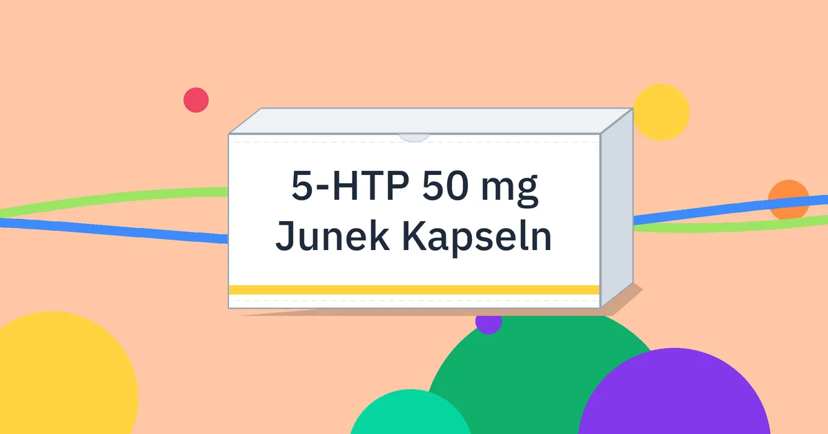 Symbolbild: Packung mit der Aufschrift 5-HTP 50 mg Junek Kapseln (PZN 10337522) – Verfügbarkeit und Bezug in Apotheken in Frankfurt am Main