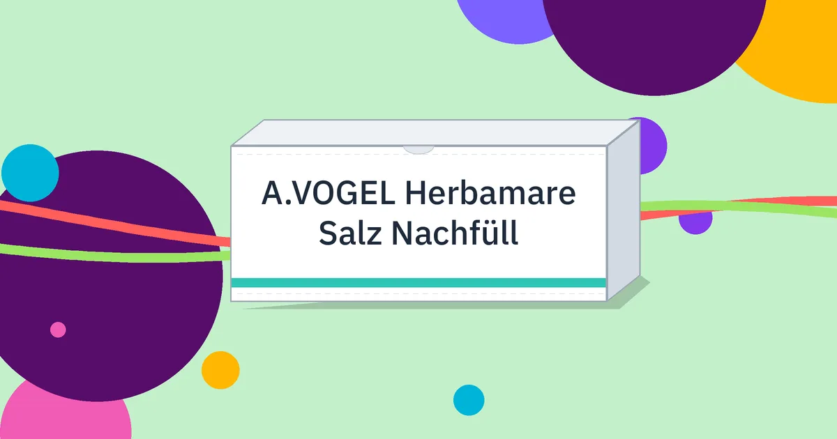 Symbolbild: Packung mit der Aufschrift A.VOGEL Herbamare Salz Nachfüll (PZN 20857702) – Verfügbarkeit und Bezug in Apotheken in Frankfurt am Main