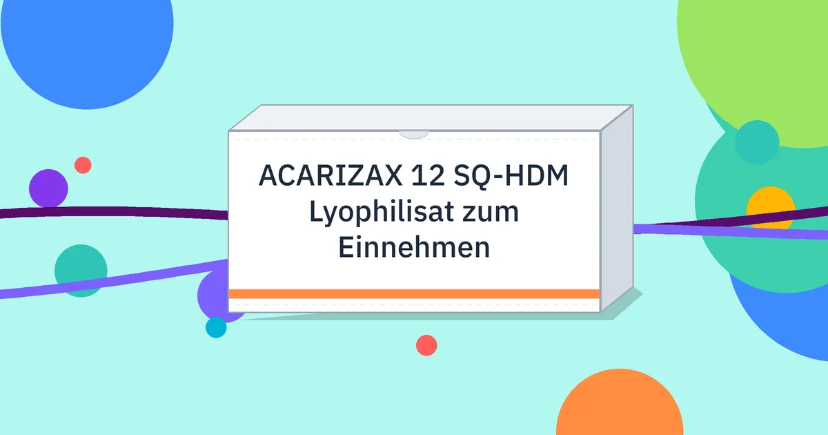 Symbolbild: Packung mit der Aufschrift ACARIZAX 12 SQ-HDM Lyophilisat zum Einnehmen (PZN 10946741) – Verfügbarkeit und Bezug in Apotheken in Frankfurt am Main