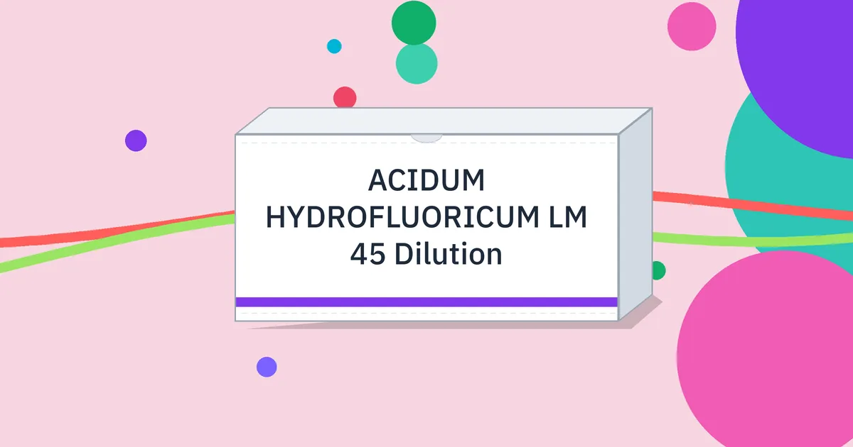 Symbolbild: Packung mit der Aufschrift ACIDUM HYDROFLUORICUM LM 45 Dilution (PZN 13500632) – Verfügbarkeit und Bezug in Apotheken in Frankfurt am Main
