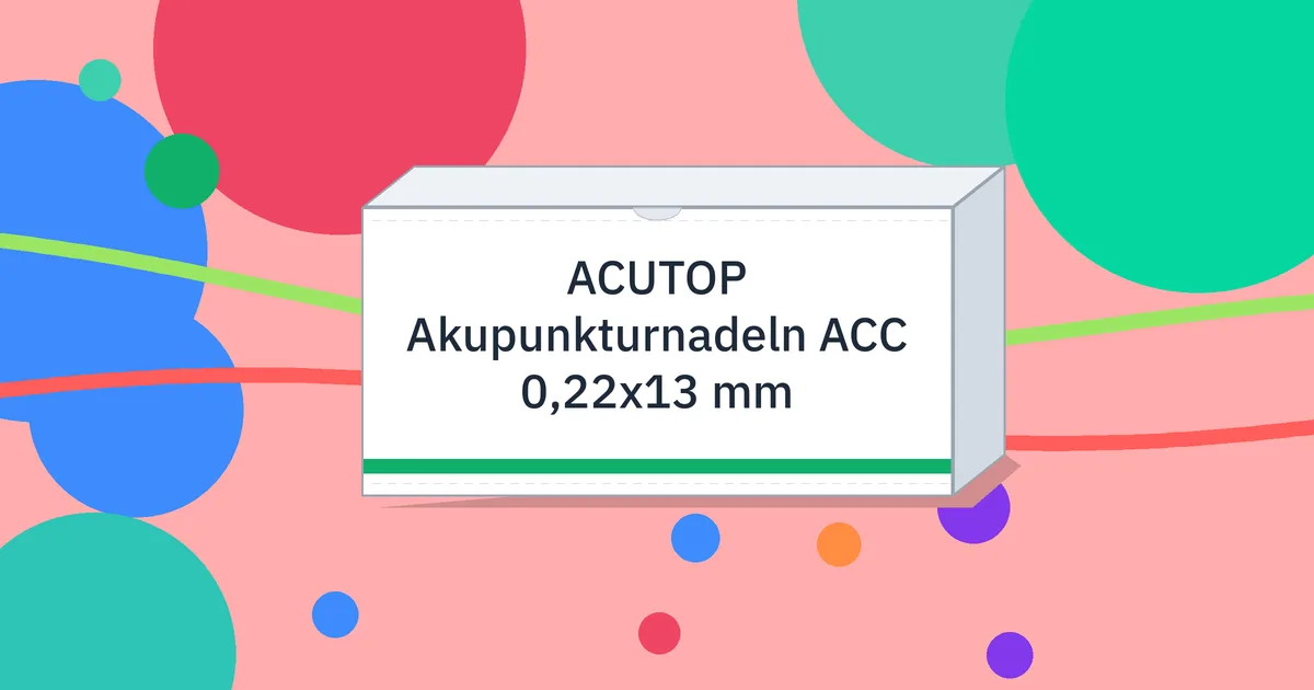 Symbolbild: Packung mit der Aufschrift ACUTOP Akupunkturnadeln ACC 0,22x13 mm (PZN 17443954) – Verfügbarkeit und Bezug in Apotheken in Frankfurt am Main