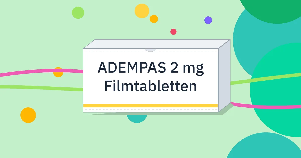 Symbolbild: Packung mit der Aufschrift ADEMPAS 2 mg Filmtabletten (PZN 10757247) – Verfügbarkeit und Bezug in Apotheken in Frankfurt am Main