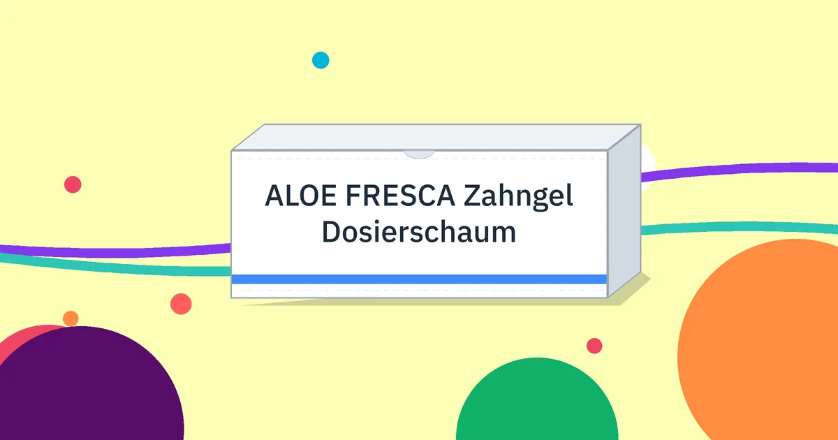 Symbolbild: Packung mit der Aufschrift ALOE FRESCA Zahngel Dosierschaum (PZN 04791197) – Verfügbarkeit und Bezug in Apotheken in Frankfurt am Main
