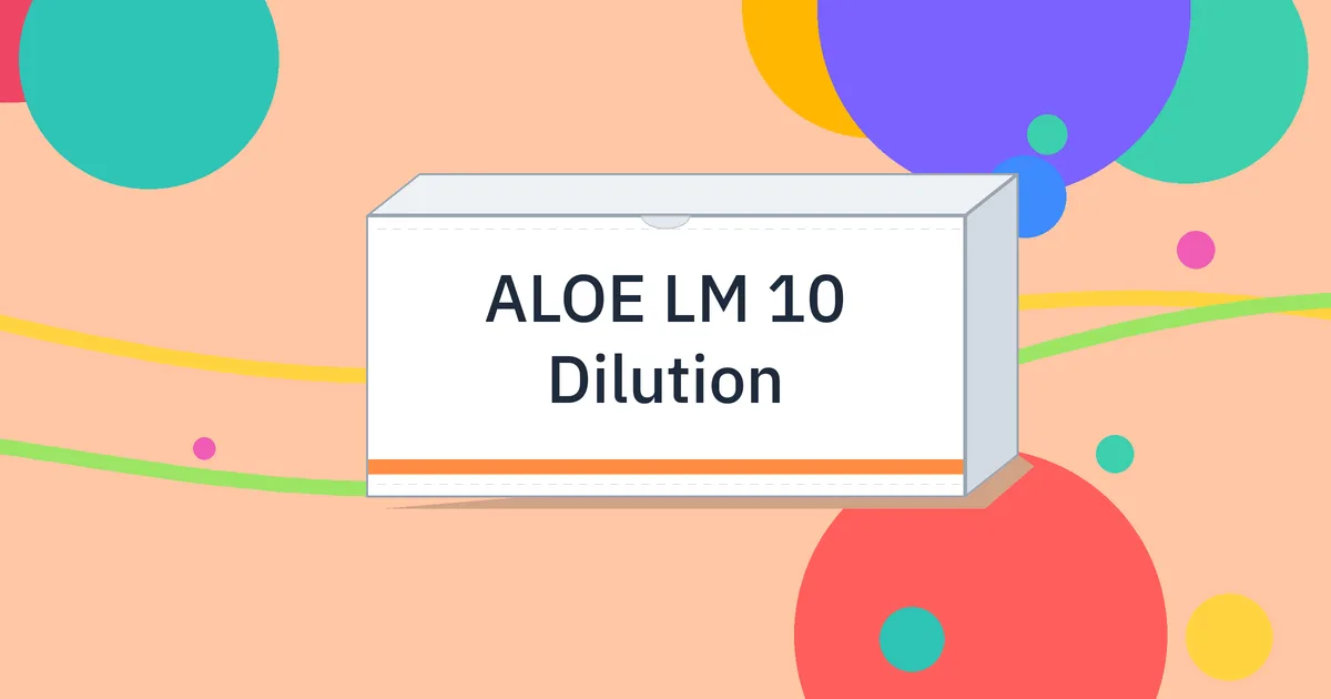 Symbolbild: Packung mit der Aufschrift ALOE LM 10 Dilution (PZN 12757501) – Verfügbarkeit und Bezug in Apotheken in Frankfurt am Main