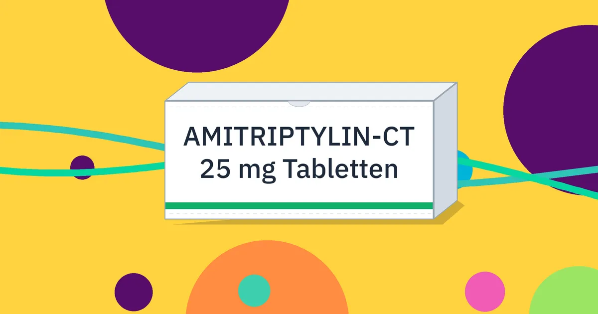 Symbolbild: Packung mit der Aufschrift AMITRIPTYLIN-CT 25 mg Tabletten (PZN 03393773) – Verfügbarkeit und Bezug in Apotheken in Frankfurt am Main