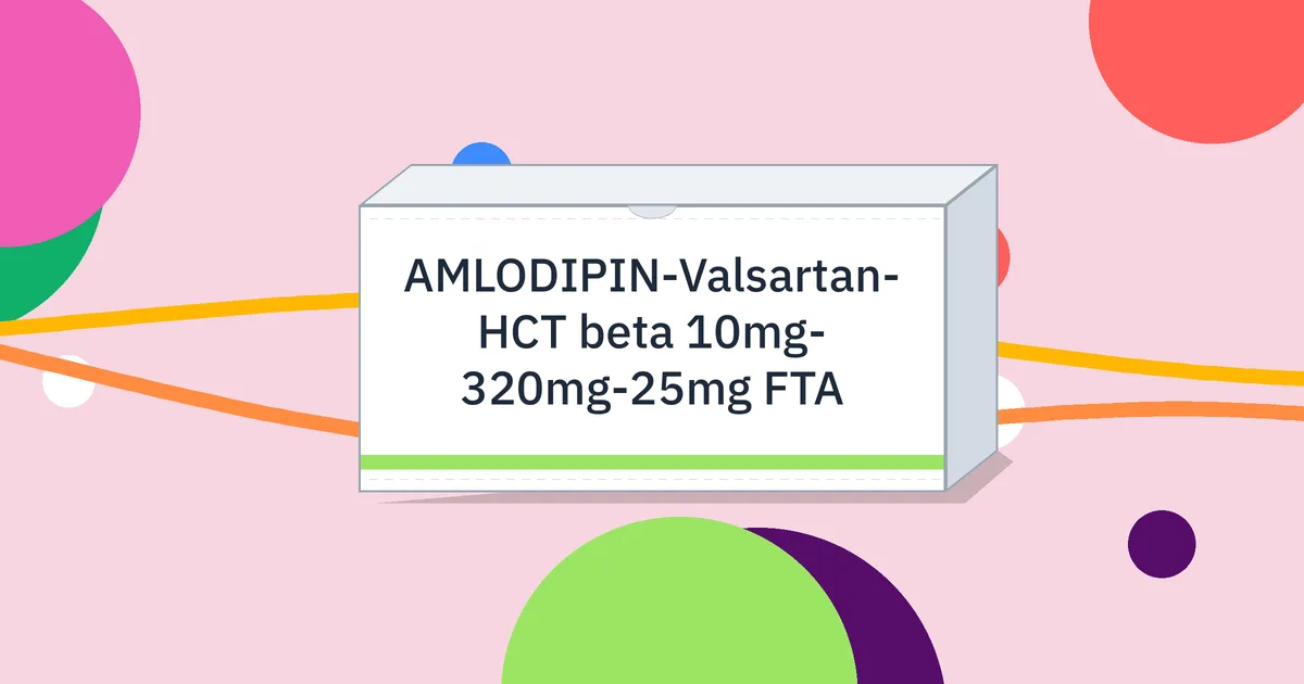 Symbolbild: Packung mit der Aufschrift AMLODIPIN-Valsartan-HCT beta 10mg-320mg-25mg FTA (PZN 15617901) – Verfügbarkeit und Bezug in Apotheken in Frankfurt am Main