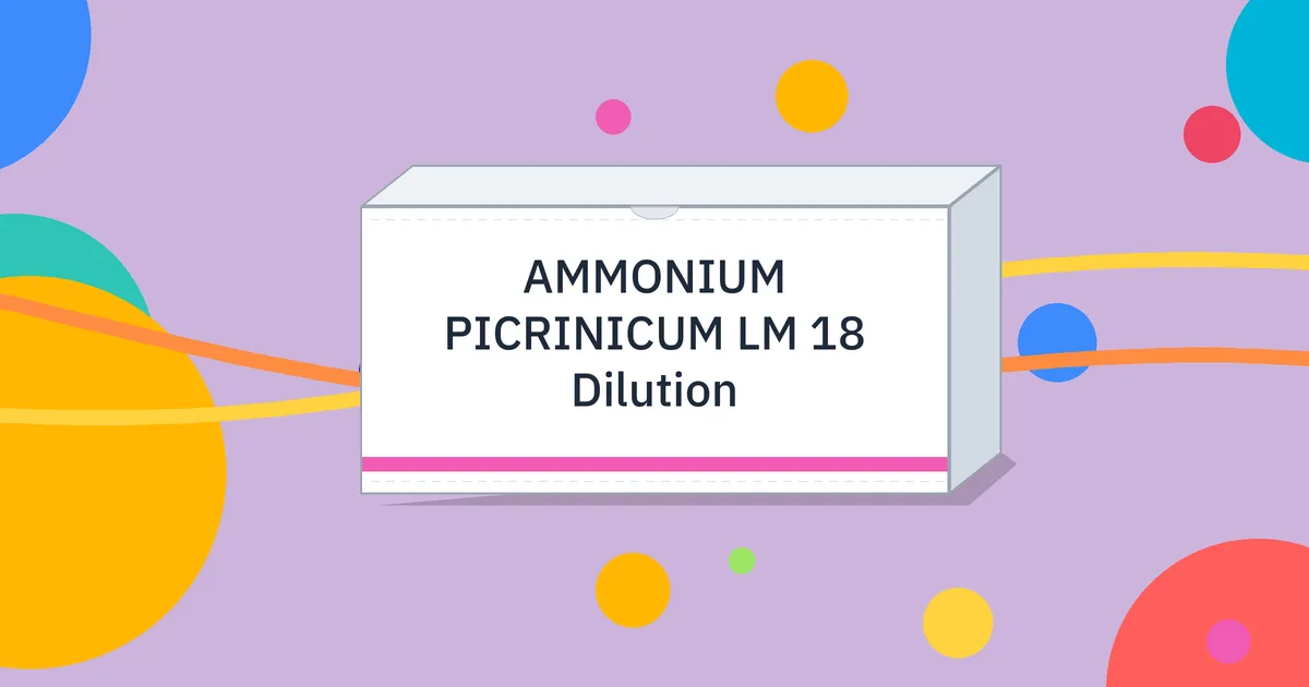 Symbolbild: Packung mit der Aufschrift AMMONIUM PICRINICUM LM 18 Dilution (PZN 13322805) – Verfügbarkeit und Bezug in Apotheken in Frankfurt am Main