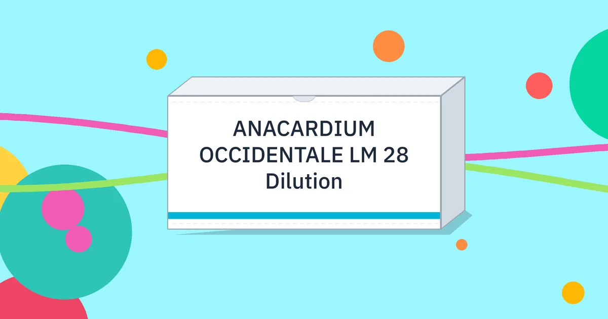 Symbolbild: Packung mit der Aufschrift ANACARDIUM OCCIDENTALE LM 28 Dilution (PZN 13327607) – Verfügbarkeit und Bezug in Apotheken in Frankfurt am Main