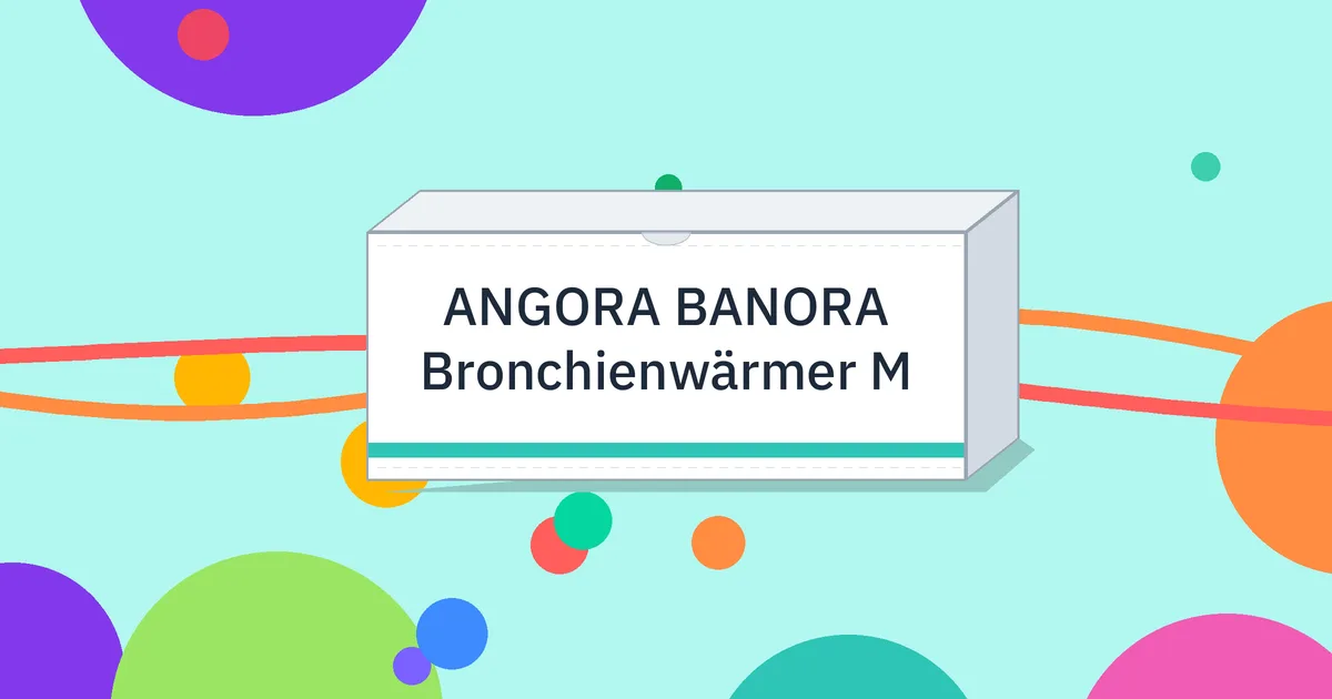 Symbolbild: Packung mit der Aufschrift ANGORA BANORA Bronchienwärmer M (PZN 05514376) – Verfügbarkeit und Bezug in Apotheken in Frankfurt am Main