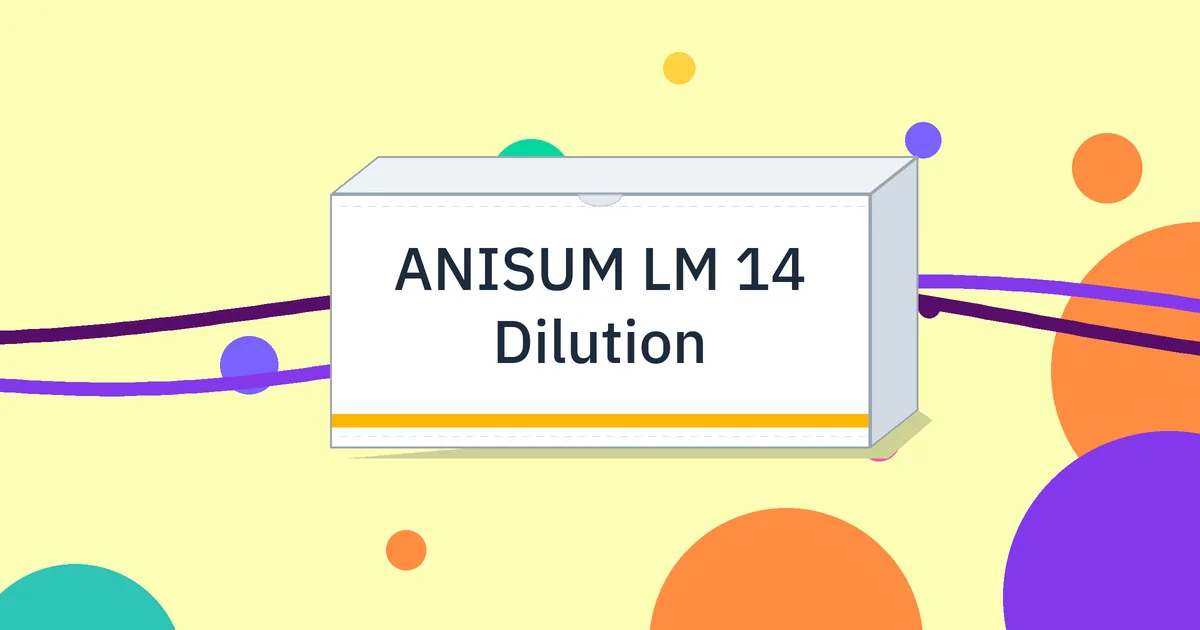 Symbolbild: Packung mit der Aufschrift ANISUM LM 14 Dilution (PZN 12762896) – Verfügbarkeit und Bezug in Apotheken in Frankfurt am Main